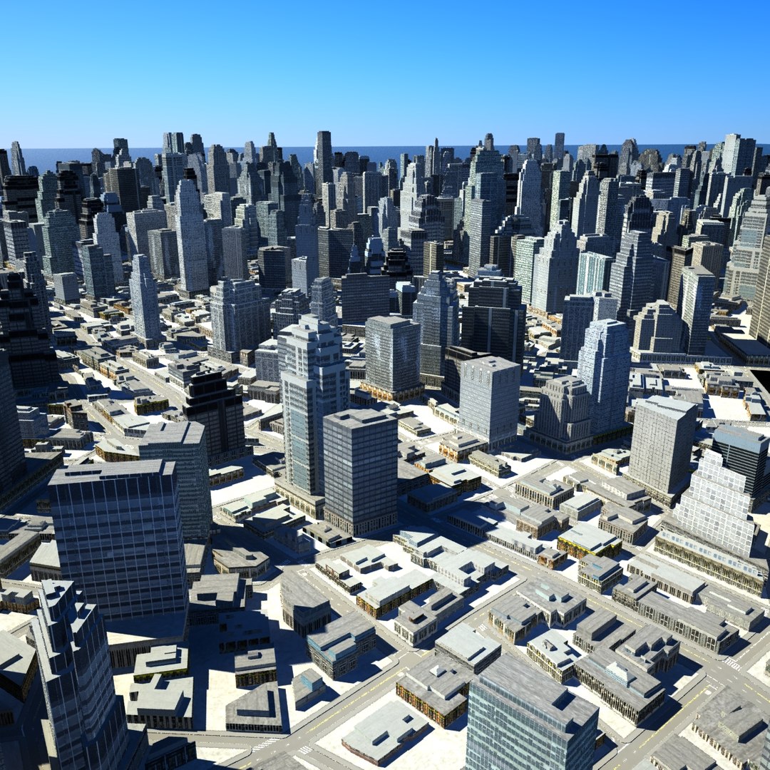 3d model cityscape scene highrise