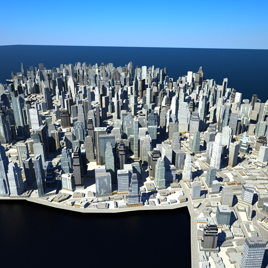 3d model cityscape scene highrise