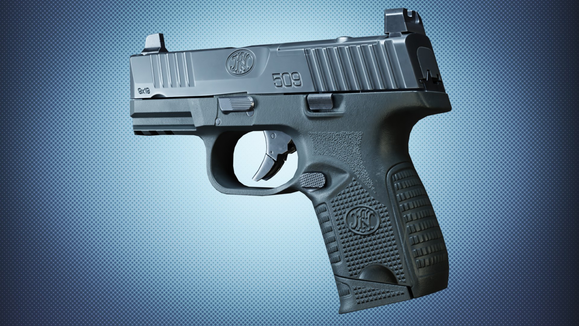 3D FN 509 Compact MRD BLK Model - TurboSquid 1749045