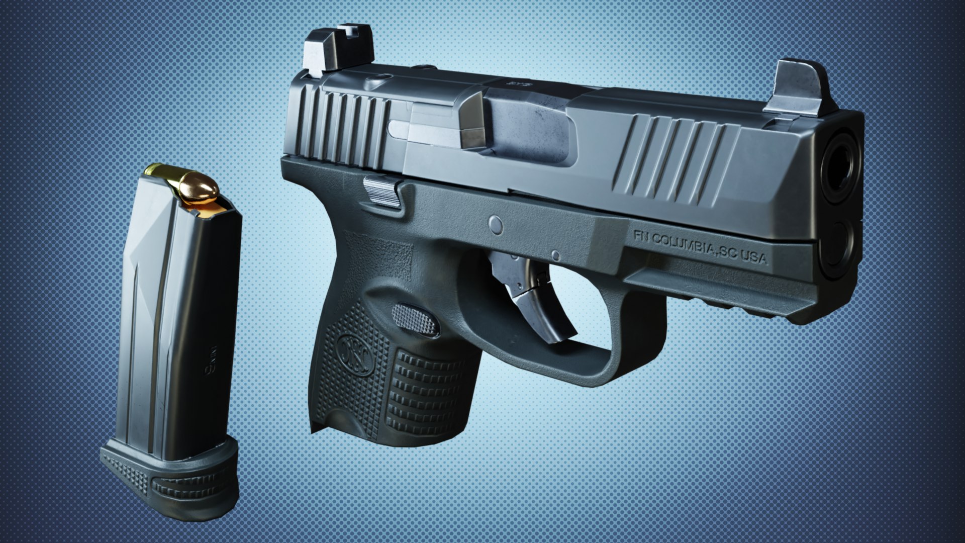 3D FN 509 Compact MRD BLK Model - TurboSquid 1749045