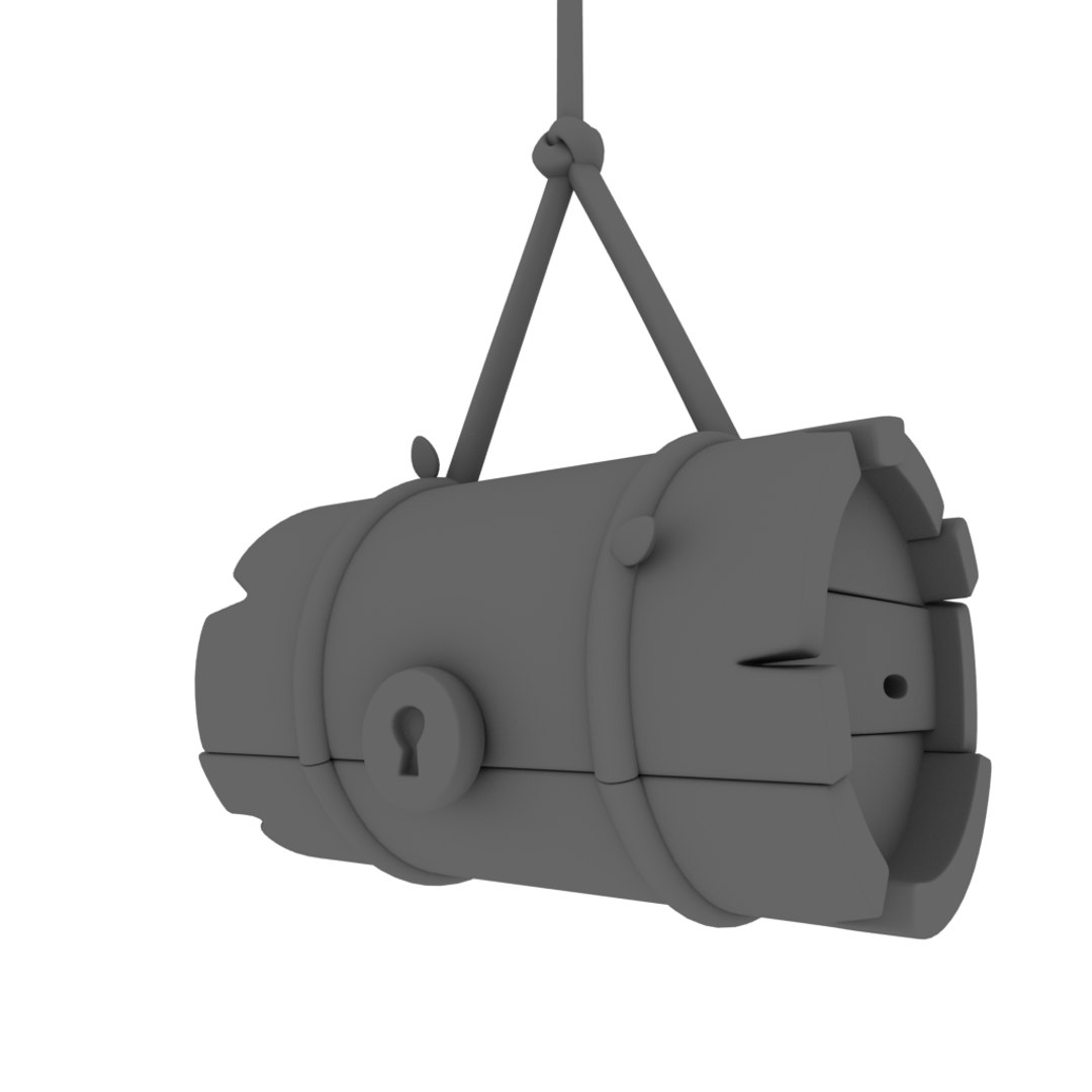 3D cartoon wooden chest - TurboSquid 1687119