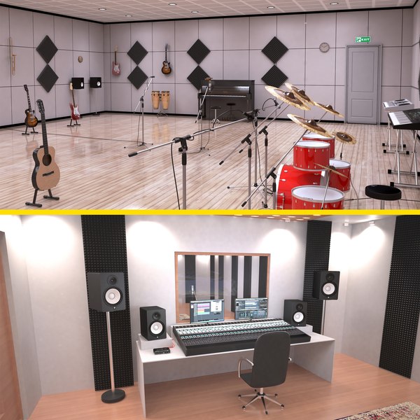 recording studio 3d model