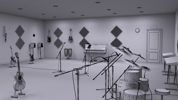 3D music practice room studio model - TurboSquid 1524664