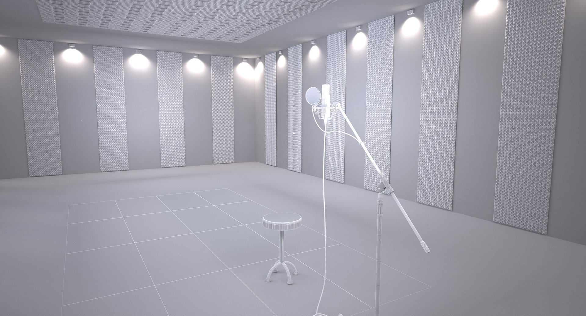 3D music practice room studio model - TurboSquid 1524664