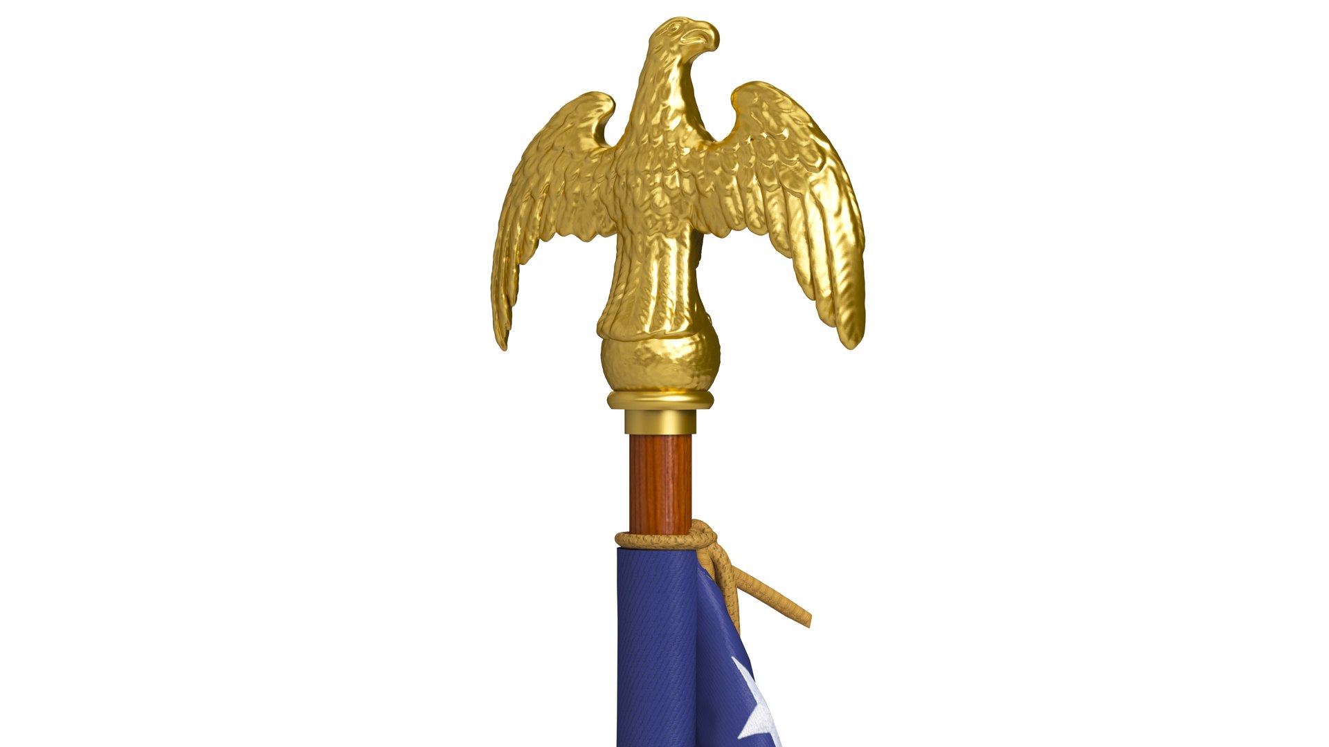 American Flag Indoor With Pole Eagle Topper Model - TurboSquid 2135530