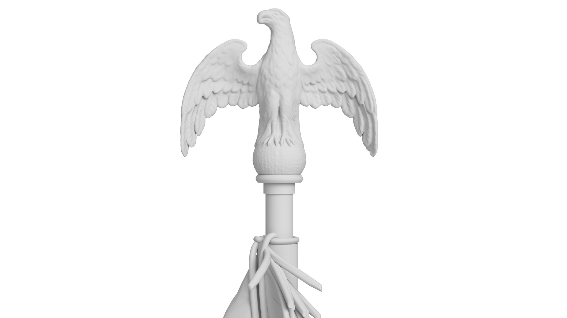 American Flag Indoor With Pole Eagle Topper Model - TurboSquid 2135530