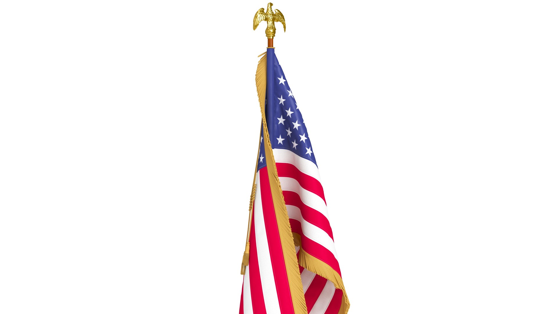 American Flag Indoor With Pole Eagle Topper Model - TurboSquid 2135530