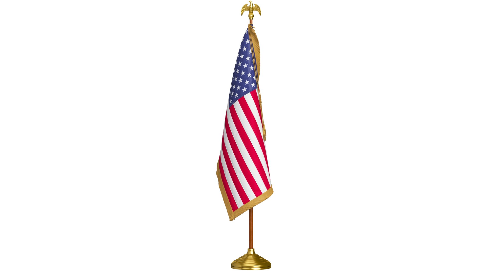 American Flag Indoor With Pole Eagle Topper Model - TurboSquid 2135530