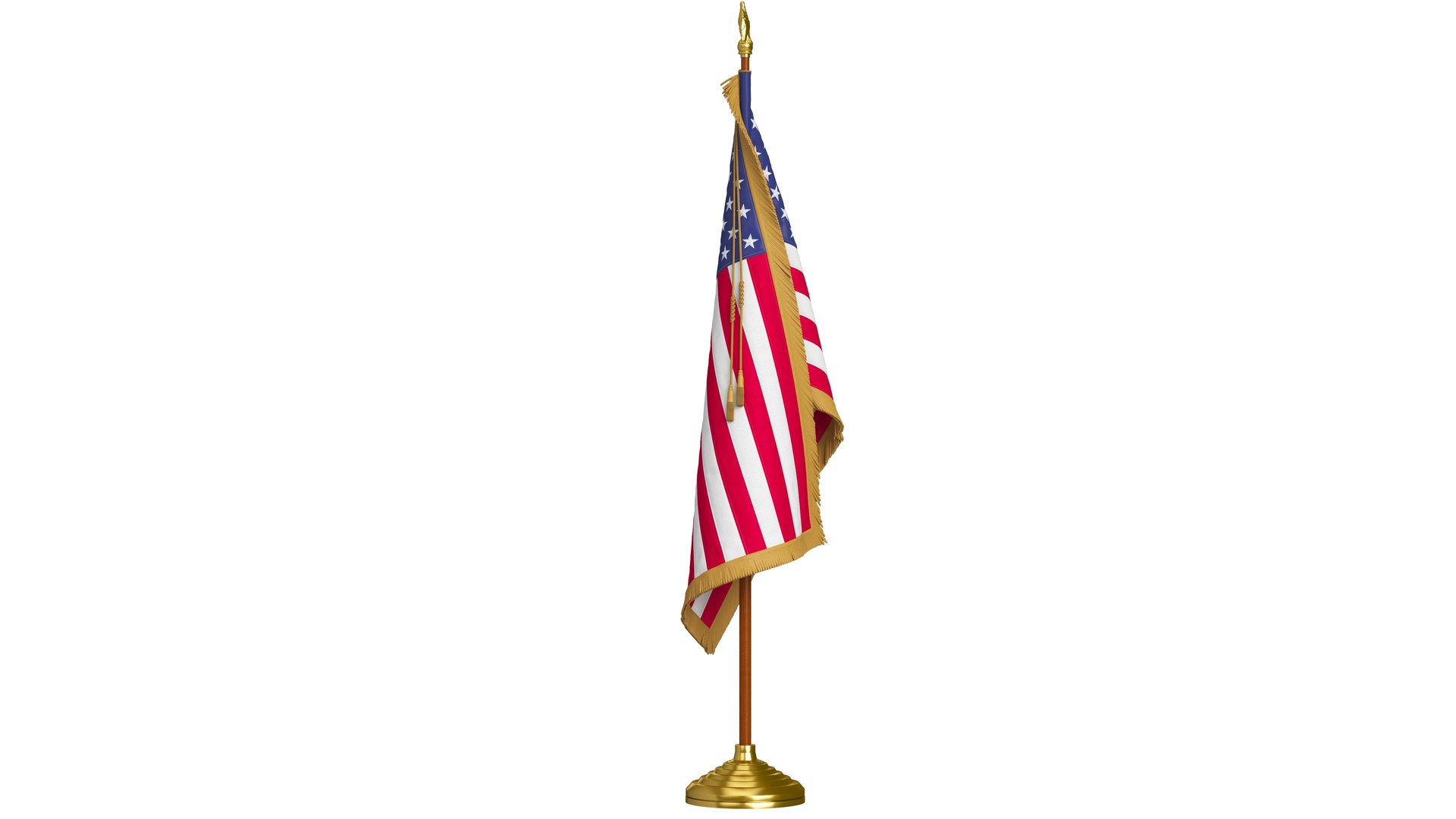American Flag Indoor With Pole Eagle Topper Model - TurboSquid 2135530