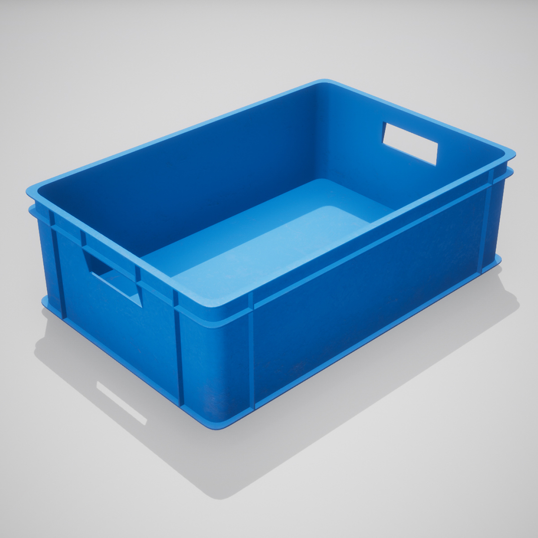 3D plastic stacking box blue model - TurboSquid 1300582