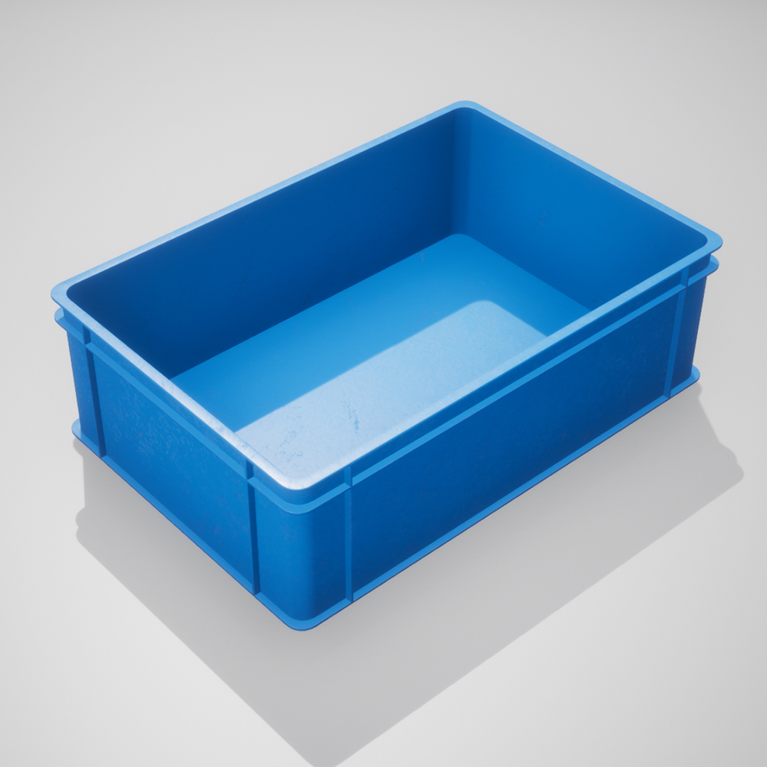 3D plastic stacking box blue model - TurboSquid 1300582