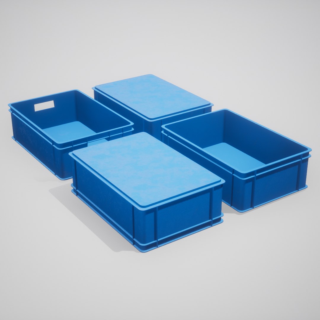 3D Plastic Stacking Box Blue Model - TurboSquid 1300582