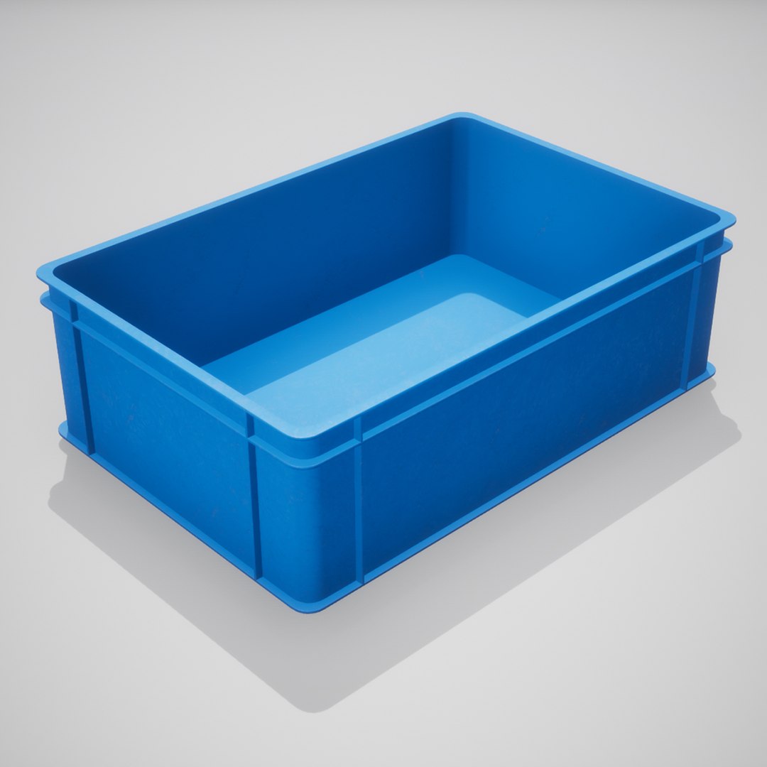 3D Plastic Stacking Box Blue Model - TurboSquid 1300582