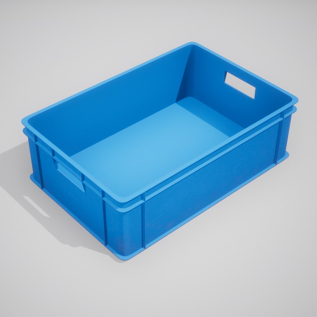 3D Plastic Stacking Box Blue Model - TurboSquid 1300582