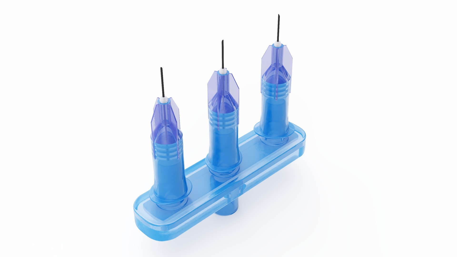 3D Multi Injector 3 Needles Straight Blue Model - TurboSquid 2247294
