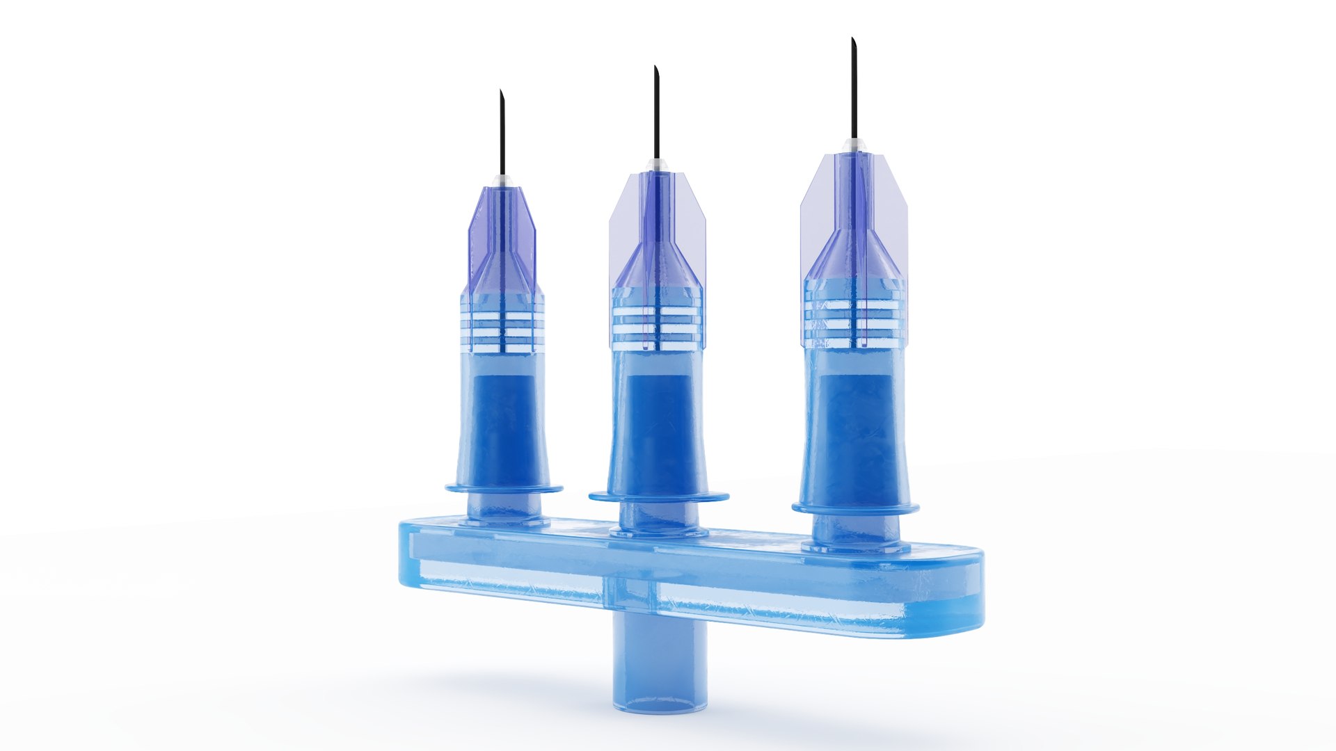 3D Multi Injector 3 Needles Straight Blue Model - TurboSquid 2247294