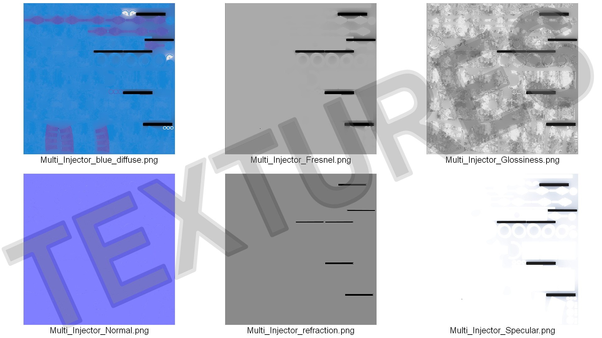 3D Multi Injector 3 Needles Straight Blue Model - TurboSquid 2247294
