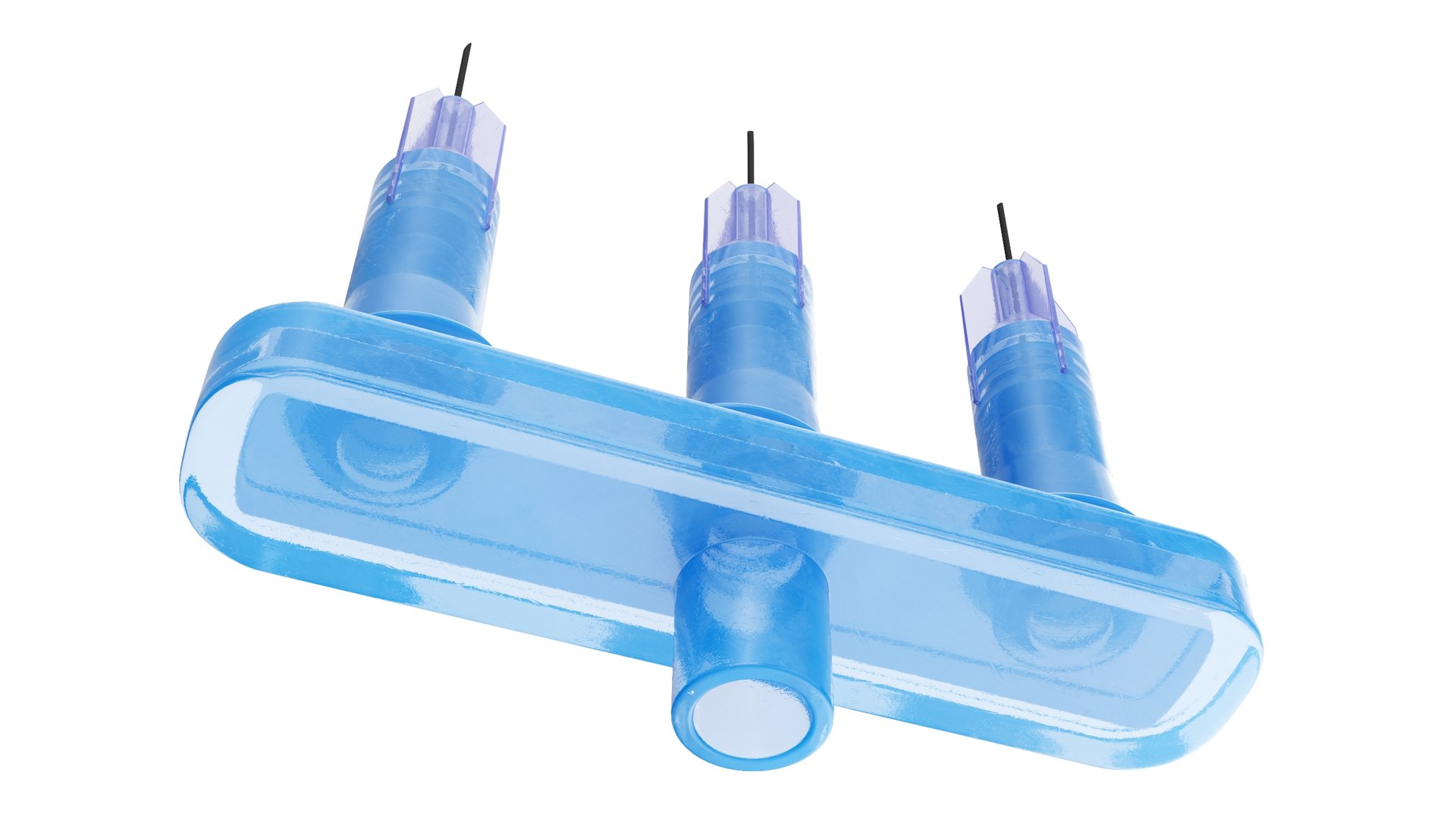 3D Multi Injector 3 Needles Straight Blue Model - TurboSquid 2247294