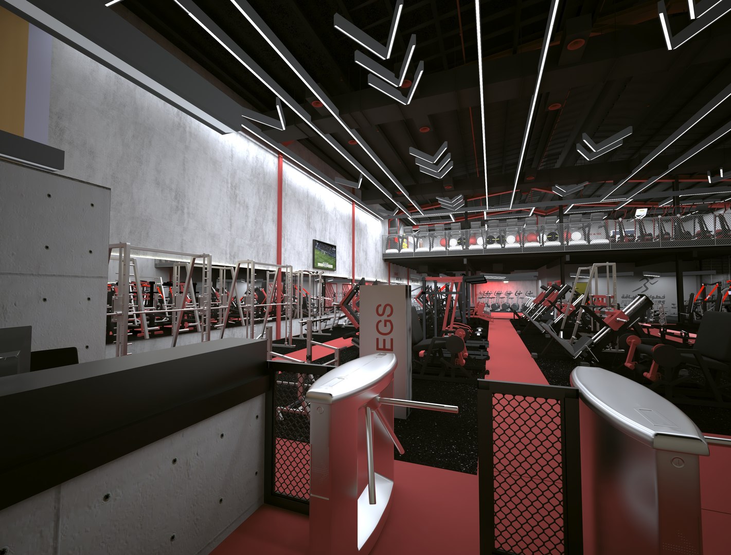 Modelo 3d Modern Gym Design Model Turbosquid 2012040