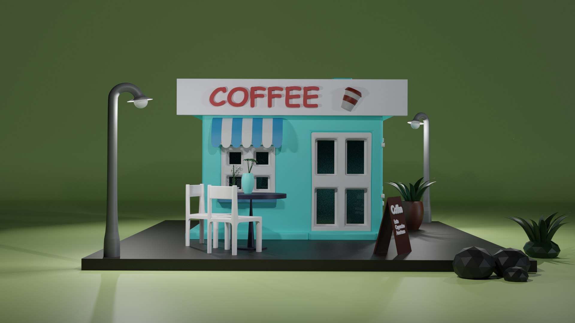 Cafe 3D - TurboSquid 1916916