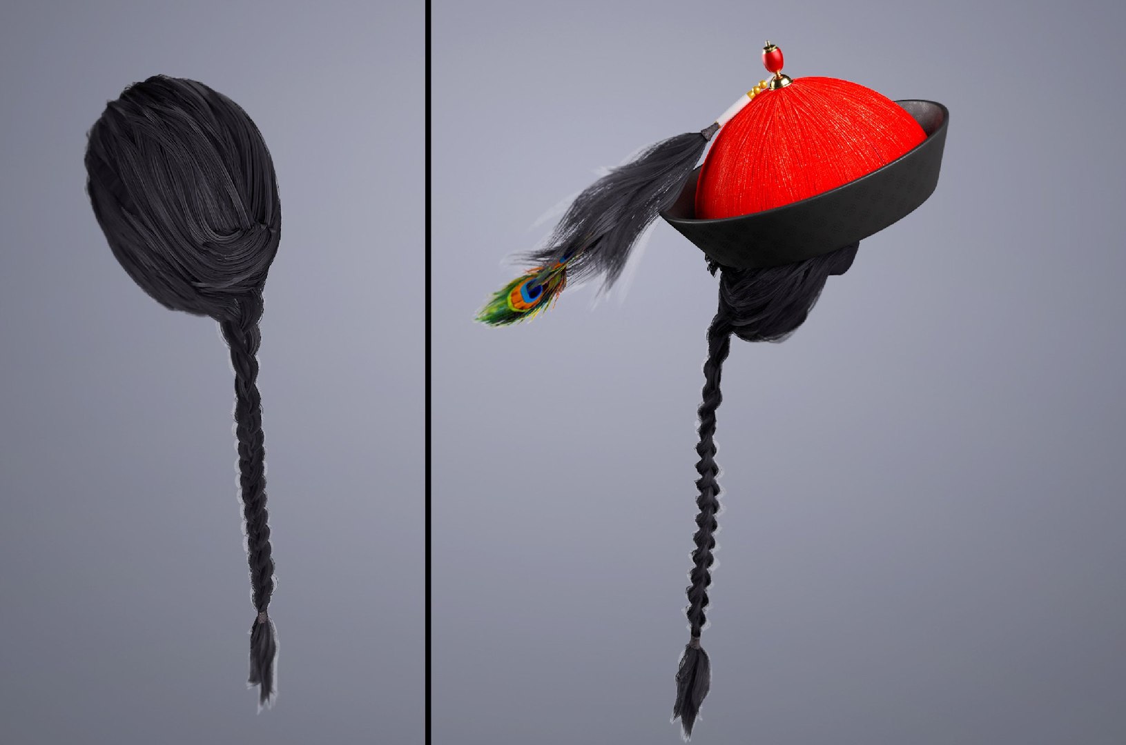3D Official Hats Of The Qing Dynasty In Ancient China Model ...