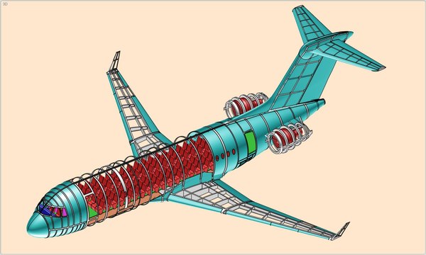 tupolev tu-334 transport aircraft 3d 3ds