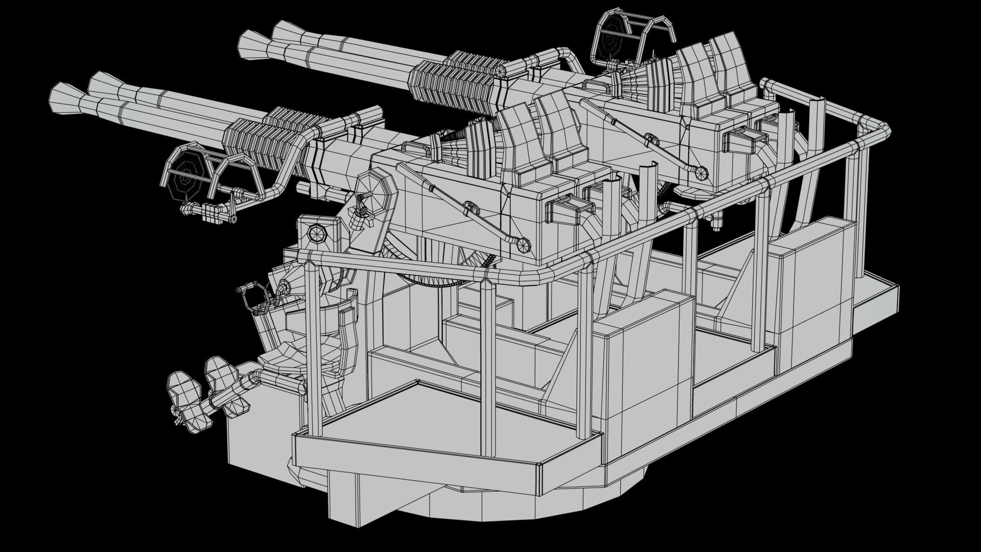 40mm Machine Gun Bofors 3d Ma