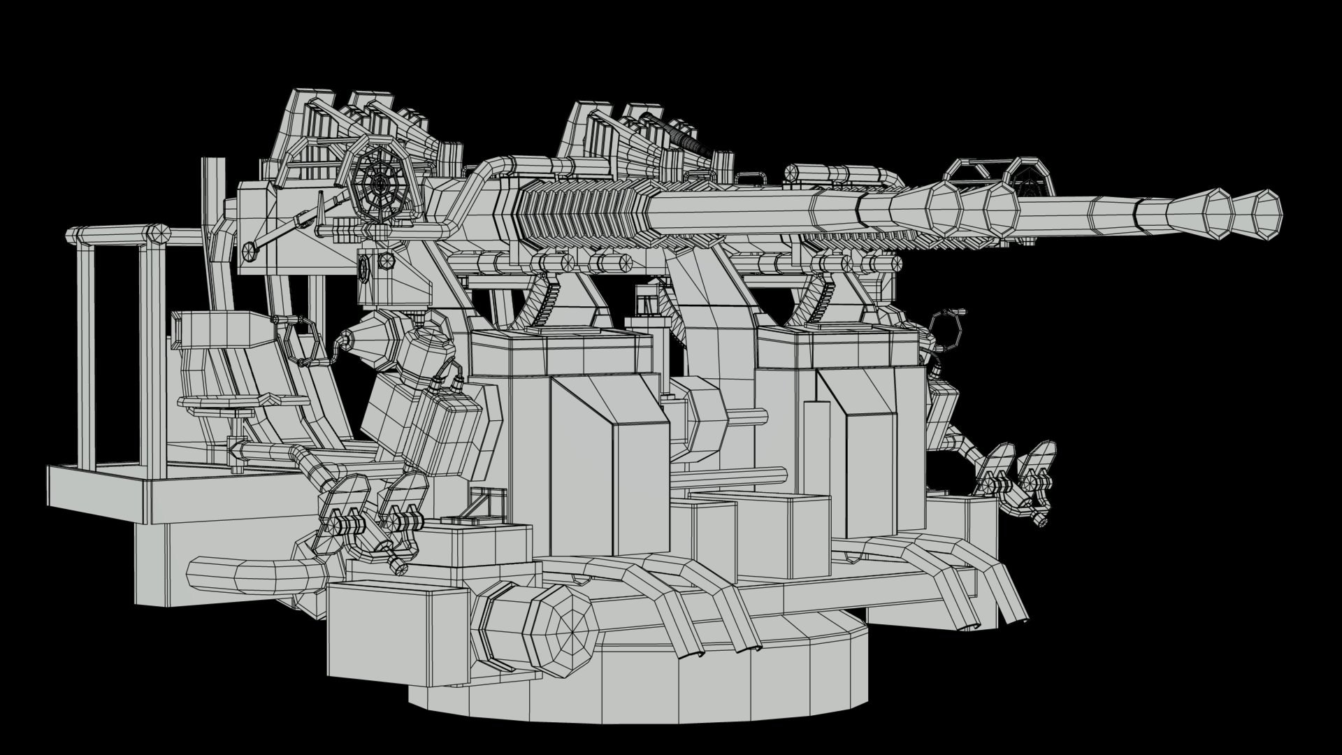 40mm Machine Gun Bofors 3d Ma