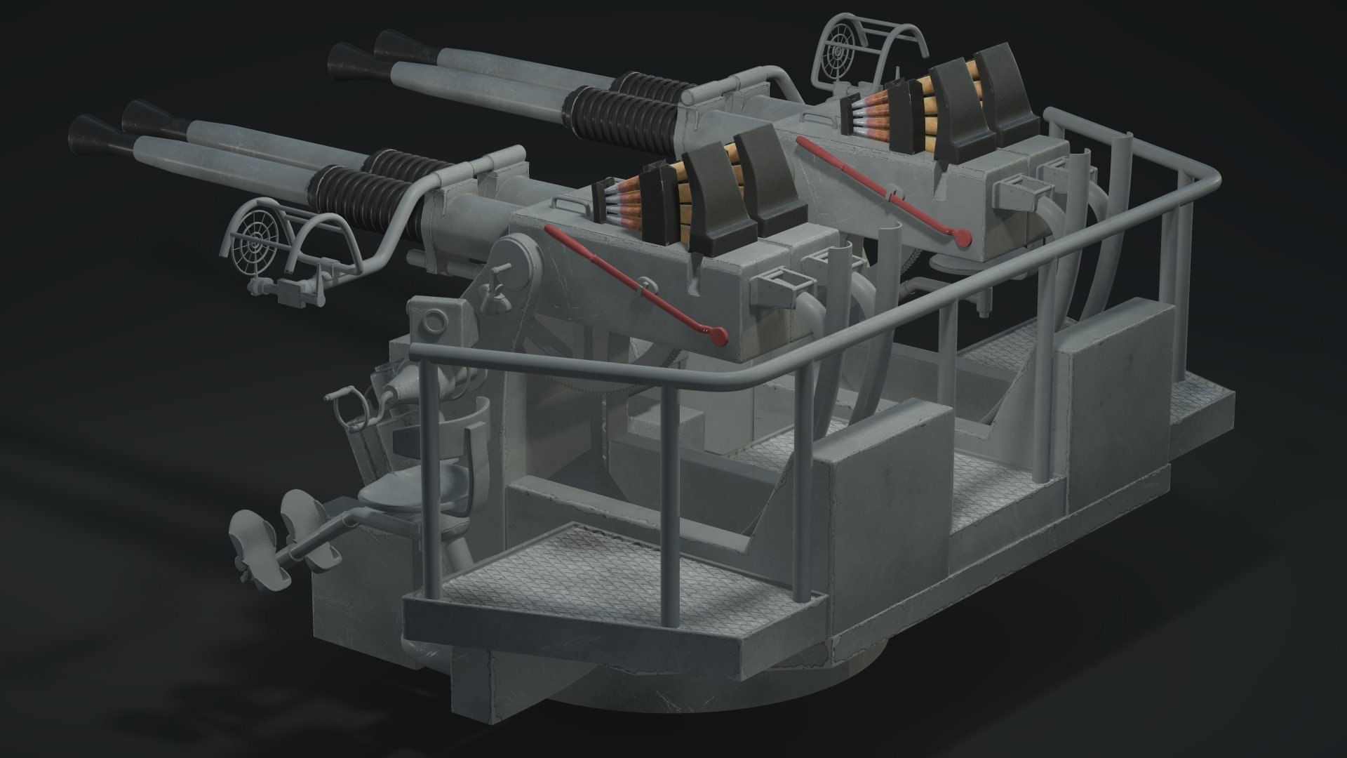 40mm Machine Gun Bofors 3d Ma