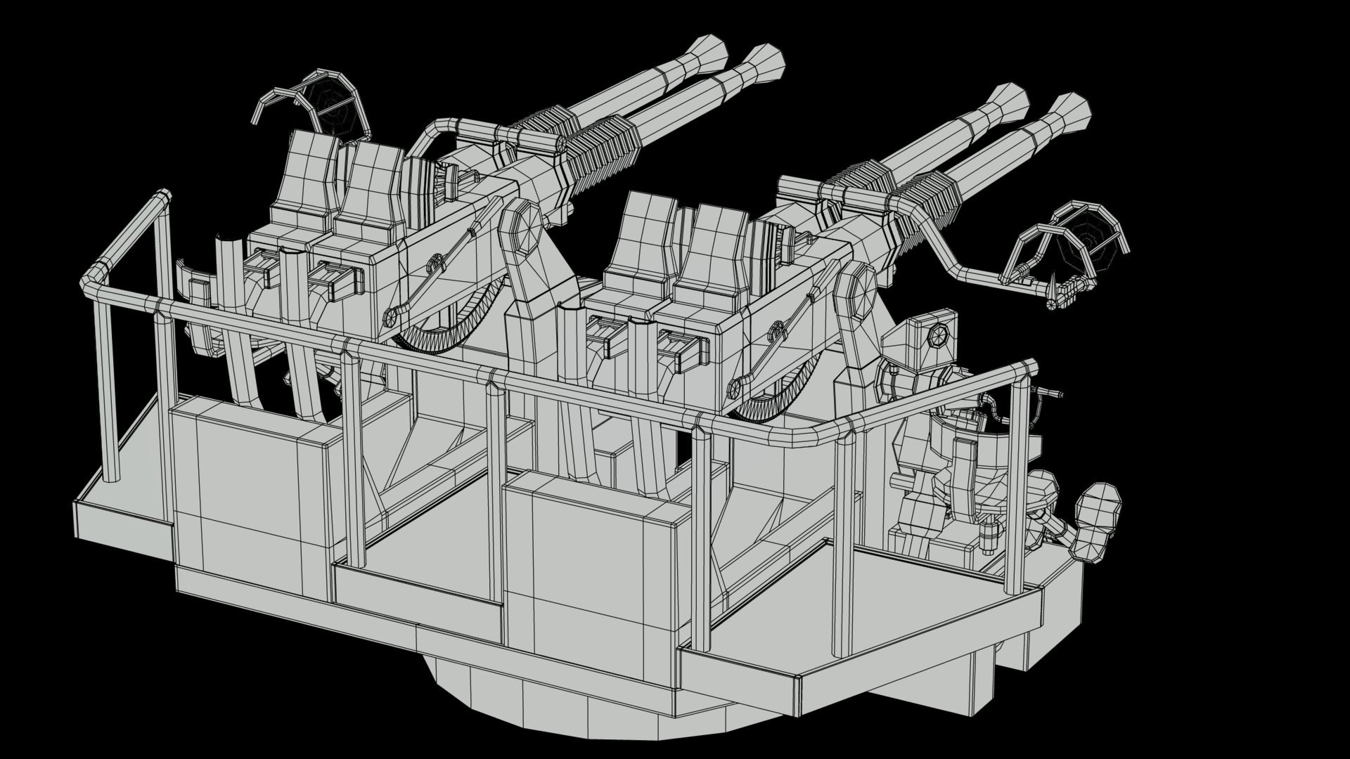 40mm Machine Gun Bofors 3d Ma