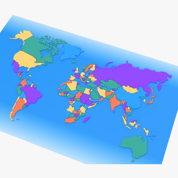 Stilisierte Weltkarte 3D-Modell - TurboSquid 2459516