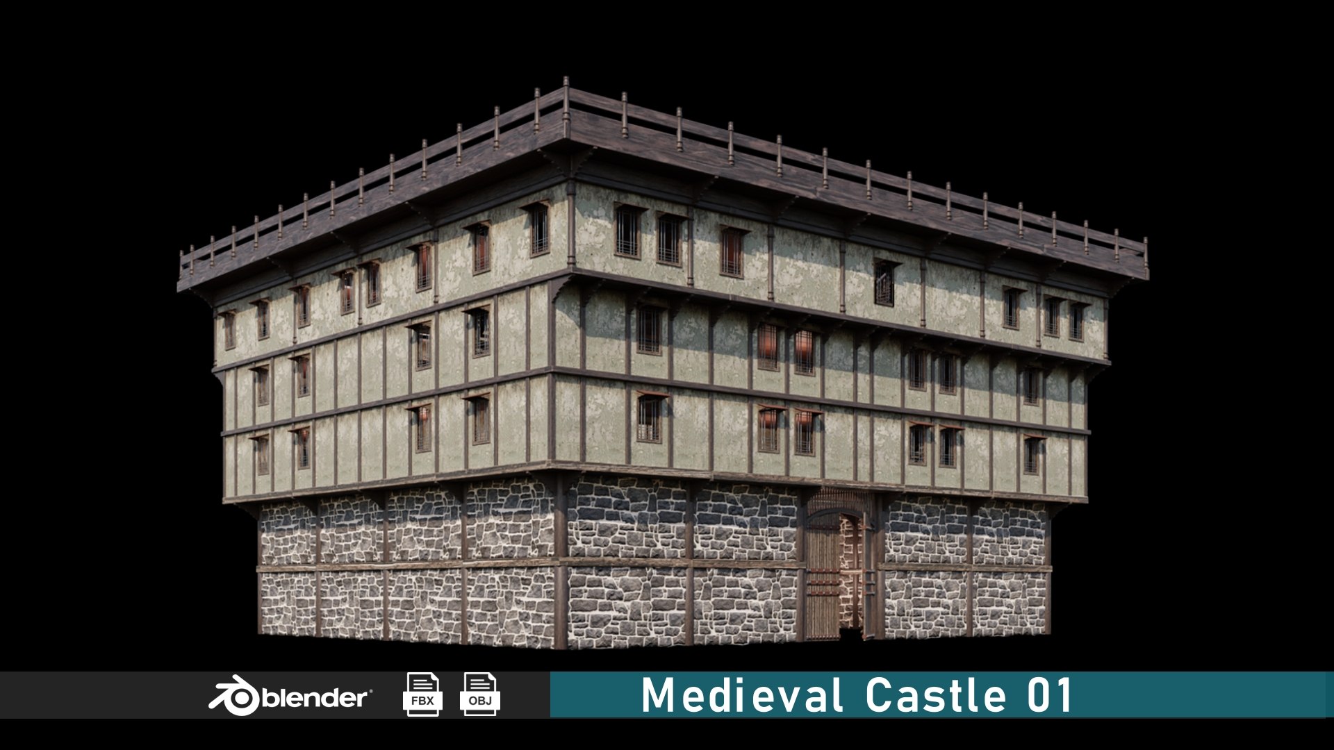Medieval Castle 01 - 4K Textures Game Ready Low-poly 3D Model 3D Model ...