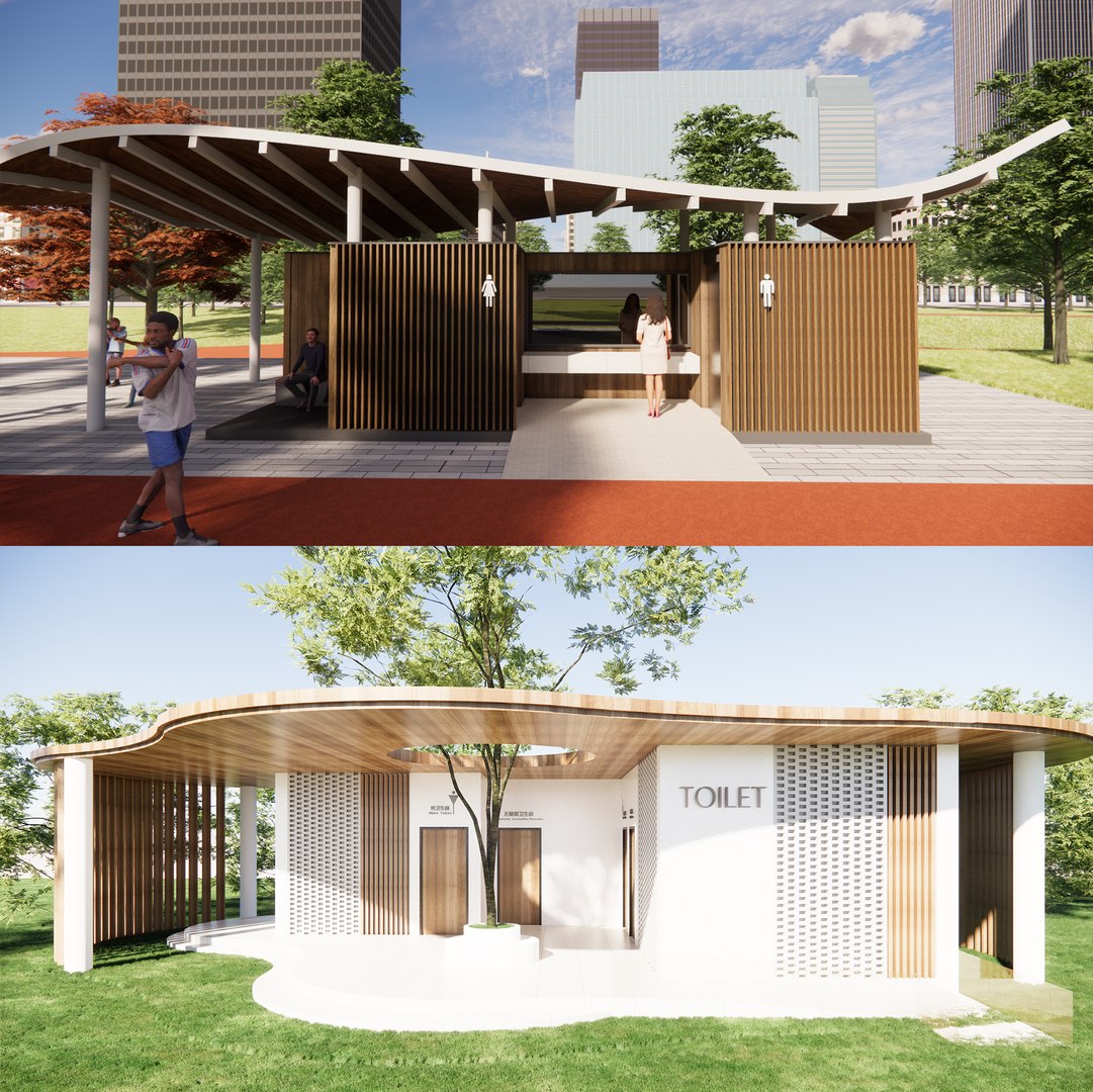 Public Restroom Building -B13 3D Model - TurboSquid 2463291