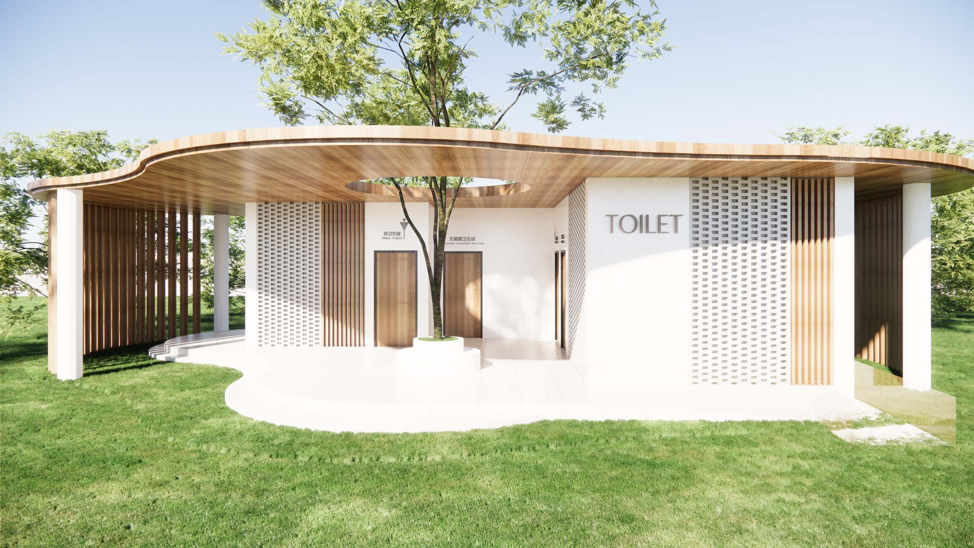 Public Restroom Building -B13 3D Model - TurboSquid 2463291
