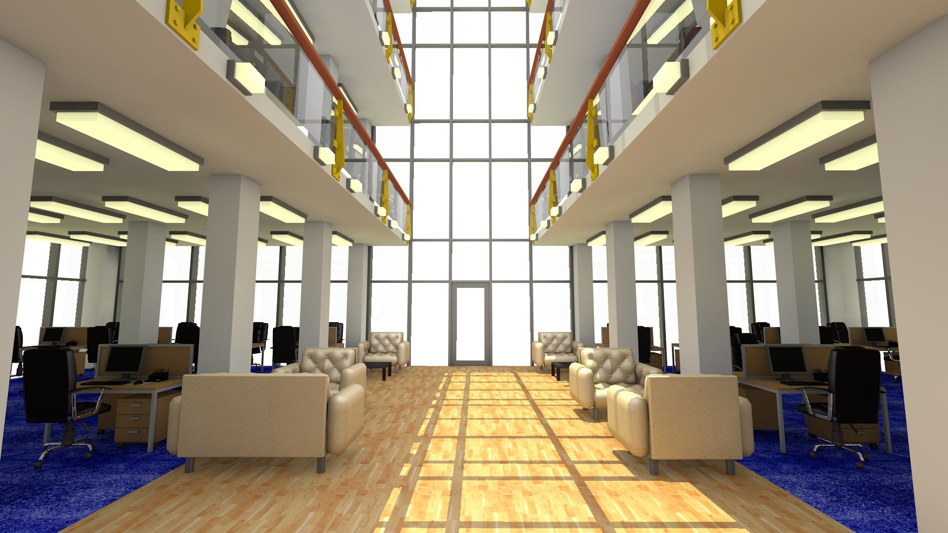 3D office building interior exterior - TurboSquid 1635629