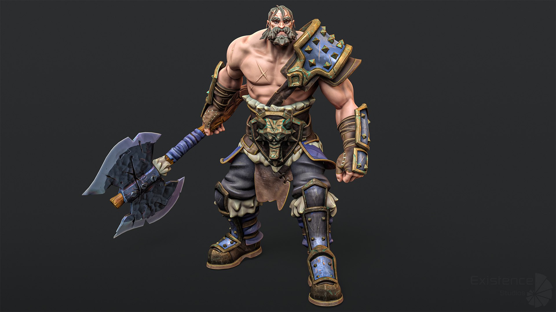 Stylized Warrior 03 - Heroes Fantasy Characters - Axe Medieval Heroes ...