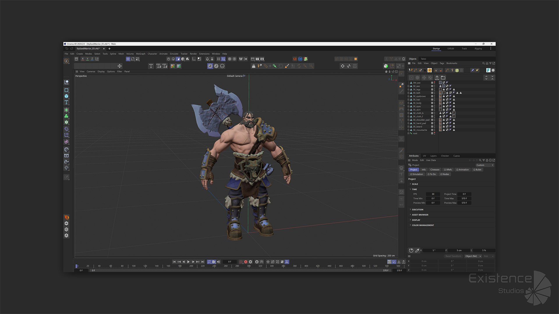 Stylized Warrior 03 - Heroes Fantasy Characters - Axe Medieval Heroes ...