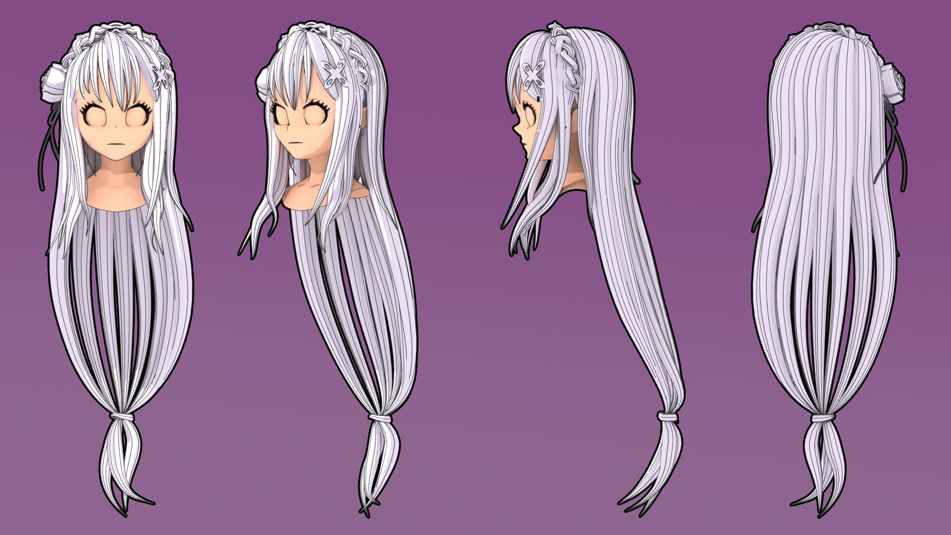 Emilia Hair Style 3D Model - TurboSquid 1212780