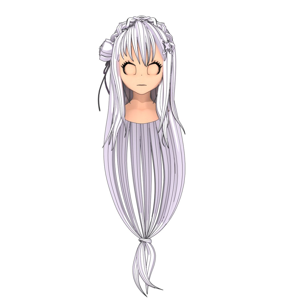 Emilia Hair Style 3D Model - TurboSquid 1212780