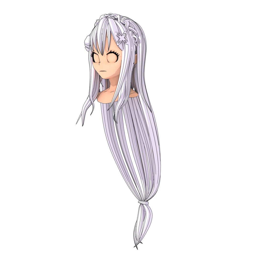 Emilia Hair Style 3D Model - TurboSquid 1212780