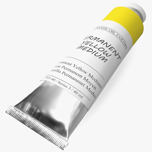 Oil Paint Tube Permanent Yellow 3D model - TurboSquid 1812056