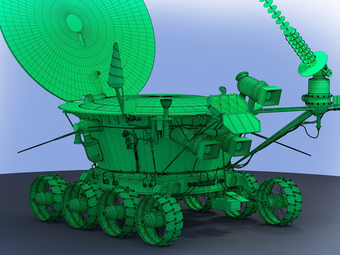 3d Model Lunokhod-2 Lunar Rovers