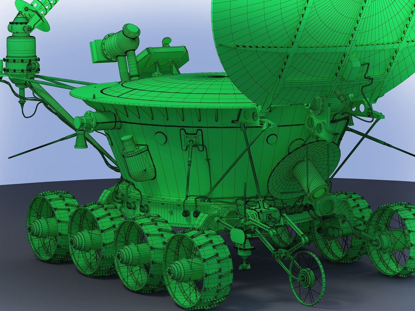 3d Model Lunokhod-2 Lunar Rovers