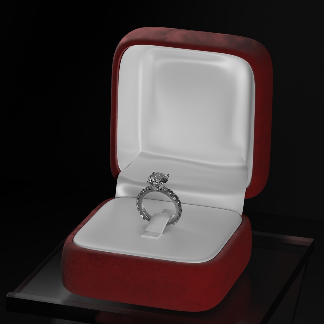 Diamond Ring In Box Model - TurboSquid 1820054