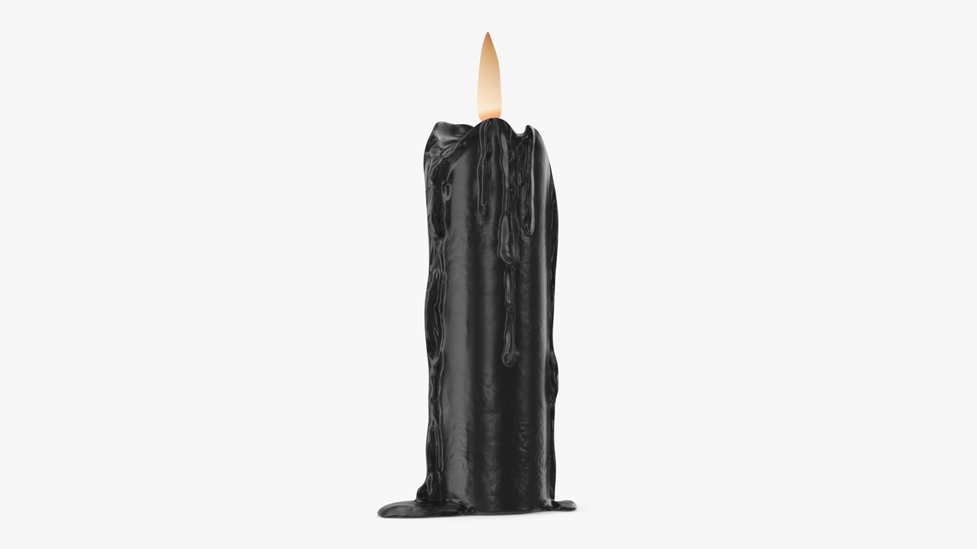 Half Burned Candle with Flowing Wax Black 3D model - TurboSquid 2095446