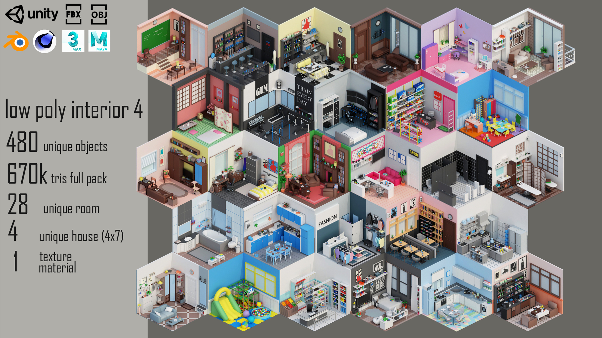 Low poly interior 4 3D model - TurboSquid 1781031