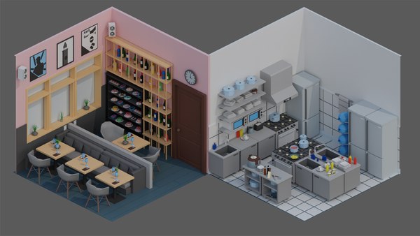 Low poly interior 4 3D model - TurboSquid 1781031