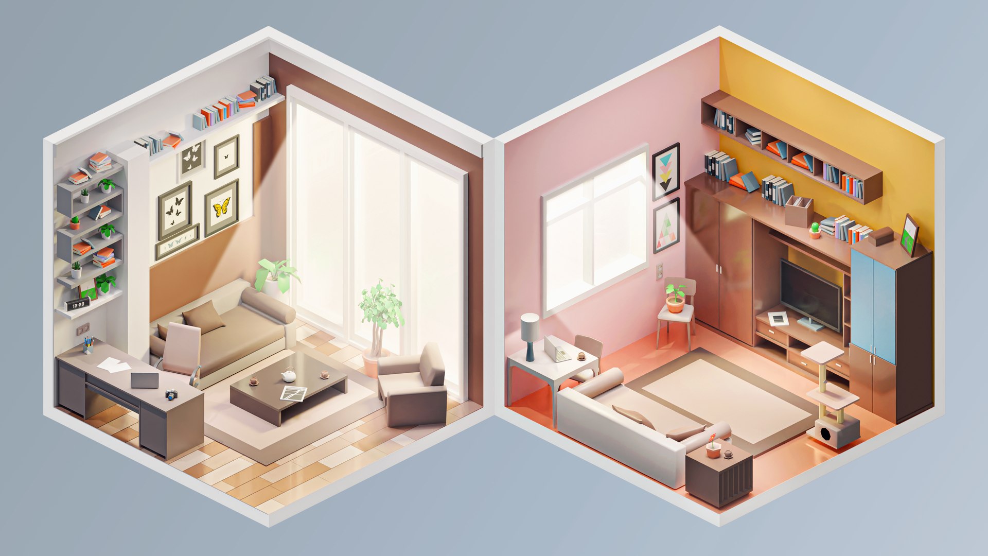 Low poly interior 4 3D model - TurboSquid 1781031