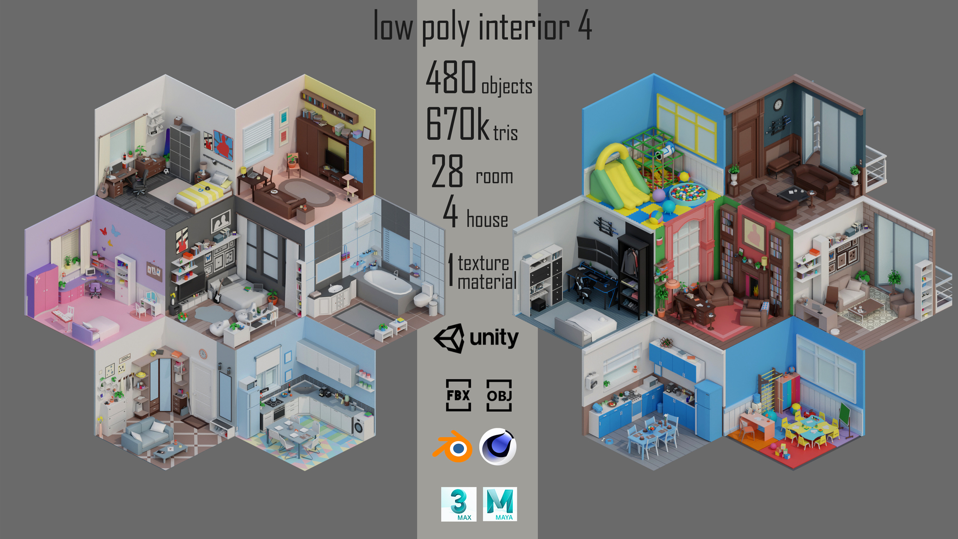 Low poly interior 4 3D model - TurboSquid 1781031