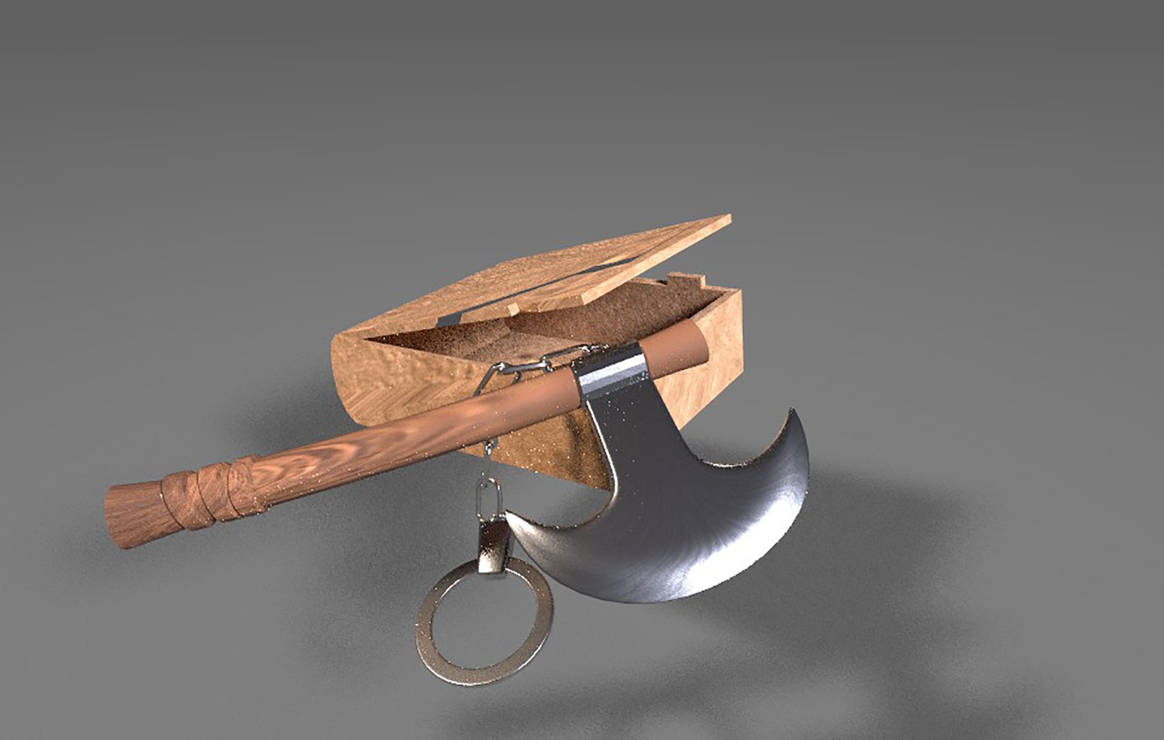 Axe With Box Model - TurboSquid 1723778